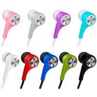 China 120cm Plastic Wired Earphone Round Cable 3.5mm Plug Music Listening Calling for Mobile Phone for sale