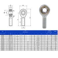 China POS16 Rod End Bearing with Male Thread and M16 6mm Bore Size Made of Chrome Steel for sale