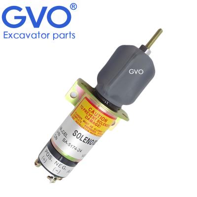 China SA-5174-24V 2001ES-24E3U1B2S2 Flame Out Solenoid Valve Fuel Shut-off Solenoid Valve Diesel Engine Flameout Switch for Excavators for sale