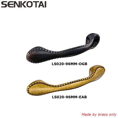 China Brushed Antique Brass  Cabinet Hardware Handle Pull - (96mm) Hole Centers for sale