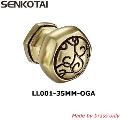 China Euro Style Antique Brass Kitchen Cabinet Knobs Pull - Vintage Drawer and Dresser Round Handles for sale