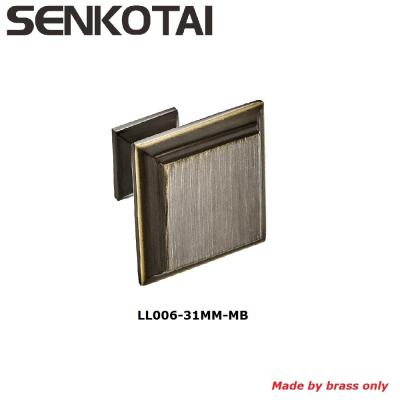 China Modern style square furniture knob made by brass for Drawer Knobs Cupboard Drawer Dresser Pulls for sale