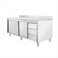China Stainless Steel Table Cabinet For Kitchen Stainless Steel Workbench for sale