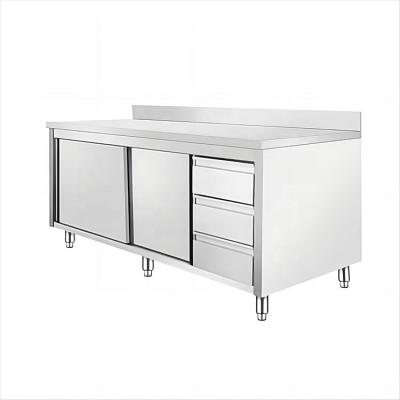China Stainless Steel Table Cabinet For Kitchen Stainless Steel Workbench for sale