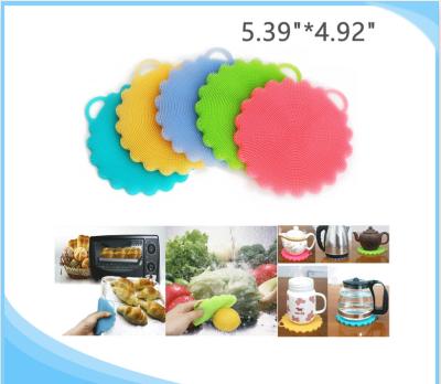 China Kitchen Cleaning Silicone Mold Tools , Silicon Sponge Brush Dish Washing Sponge Scrubber for sale