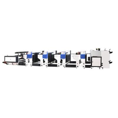China 800mm Four Color Wide Web Flexo Printing Machine with Backside Print 635mm for sale