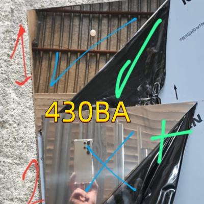 China AISI430 SUS430  Stainless Steel Sheet 400 Series 0.3-3.0mm DIN1.4016 Metal Sheet 2B BA Surface for sale