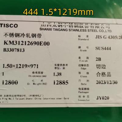 China High Corrosion Resistance SUS444 00Cr18Mo2 444 Stainless Steel Sheet For Solar Energy Collection Panel for sale