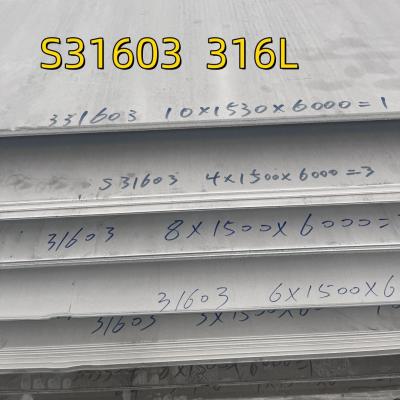 China Hot Rolled ASTM A240 AISI 316L S1603 SS316L  Stainless Steel Plate 3-100mm Solution Heat Treated Conditions for sale