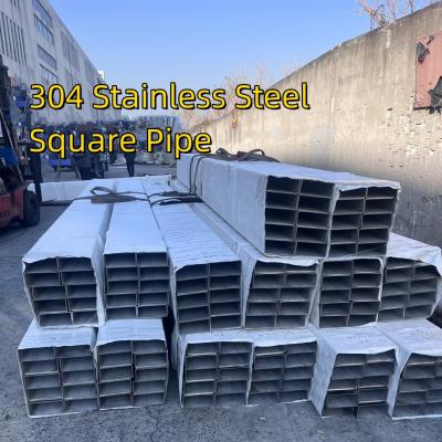China 304 SS Rectangle Pipe 300 Series  ASTM  A269 TP304 180*80*4.0MM  Hairline Surface Stainless Steel Weld Tube for sale