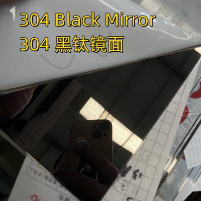 China 304 Black Mirror  0.8*1219*3048mm Color Decorative Stainless Steel Sheet For Wall Cladding Decoration for sale