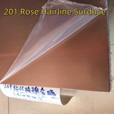 China Stainless Steel Sheet 201 Grade Colour Sheet Rose Hairline Matte PVD Sheet  Size:-122MM X 2240MM for sale