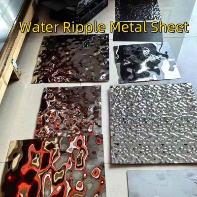 China 201 304 316 Stainless Steel Stamped Embossed Currugated Water Ripple Metal Sheet For Ceiling for sale