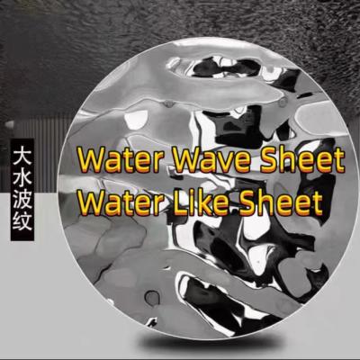 China 304 316L Miror Polished Water Wave Stainless Steel Sheet 0.6*1220*2440mm For Ceiling Decoration for sale
