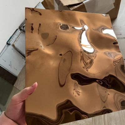 China 304 Stainless Steel Water Ripple Sheets Gold Pink Rose Gold Color For Decorative Materials for sale
