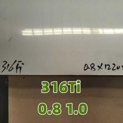 China SUS316Ti Cold Rolled Stainless Steel Sheet  AISI 316Ti DIN1.4571 INOX Metal Sheet 2B  0.8mm for sale