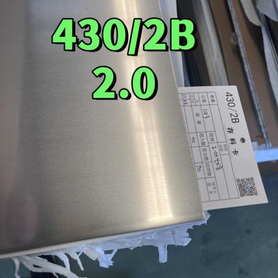 China Cold Rolled SUS 430 1.4016 Stainless Steel Metal Sheet 2.0mm 2B Surface Ktchen Utenstil for sale