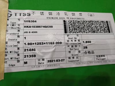 China JIS G4305 Slit Edge SUS304 2B Stainless Steel Strip Coil for Industrial Applications for sale