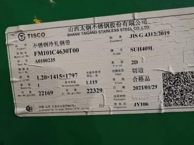 China Cold Rolled SUS409L 409 Stainless Steel Coil with Polished Surface for Decorative Construction for sale