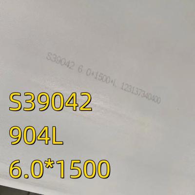 China ASTM A240 904L UNS N08904 DIN1.4539 Hot Rolled Stainless Steel Plate 6 mm Thickness 1500*6000mm for sale