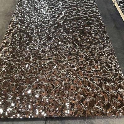China 0.5mm Water Ripple Stainless Steel Sheet with Mirror Surface for Wall Panel Decoration for sale