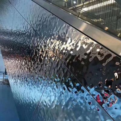 China Decorative Stainless Steel Sheet with Water Ripple Effect for Wall Cladding in 304 Grade for sale