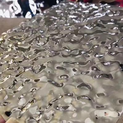 China 304 Mirror Water Rippler Stainless Steel Sheet Rose Gold 0.3-2.0mm Cold Rolled for sale