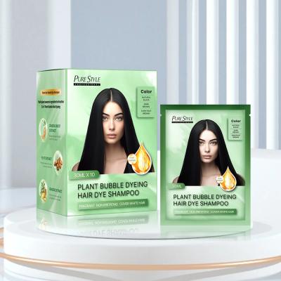 China OEM Fast Black Organic Bubble Hair  Dye Shampoo  Herbal Formula Hair Dye Factory Wholesale for sale