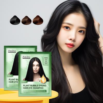 China PureStyle hair dye shampoo Fast Black Organ Bubble Hair Dye Shampoo Herbal Formula Harmless for Hair OEM for sale