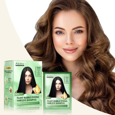 China Fast Black Organic Bubble Hair Dye Shampoo Herbal Formula Permanent Treatment Cream Hair Color Manufacturer OEM for sale