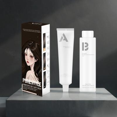 China Trusted Hair Dye Factory Herbal Formula Home Hair Dye Set Semi Permanent Low Ammonia 200ml For Men Women for sale