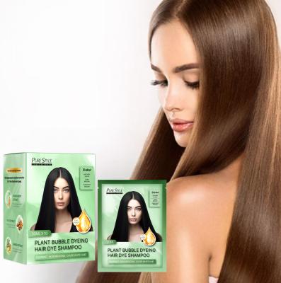 China Hair Dye Factory Supply Black Hair Dye Plant Hair Dye Shampoo Fast Gray Coverage Bubble Color Easy Application OEM for sale