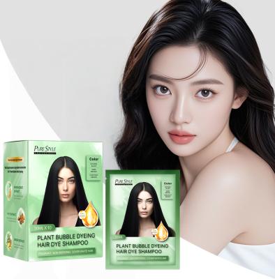 China Ammonia Free Hair Dye OEM Plant Hair Dye Shampoo Fast Gray Coverage Bubble Color Shampoo Hair Color Manufacturer Supply for sale