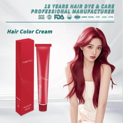 China Hair Color Cream Plant Formula Lasting Color Smooth Finish Bulk Wholesale OEM Hair Dye Factory for sale