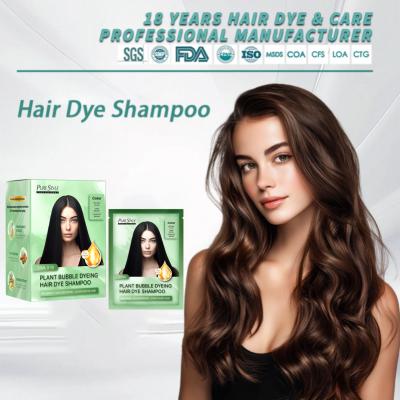 China Purestyle OEM Bubble Hair Dye Shampoo Herbal Formula 3-in 1 Gray Coverage Fast  Dye Hair Color Manufacturer Supply for sale