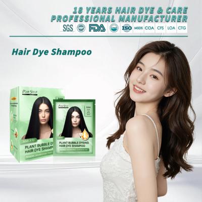 China 300ml OEM Bubble Hair Dye Shampoo Herbal Formula 3-in 1 Gray Coverage Fast  Hair Color Manufacturer Supply for sale