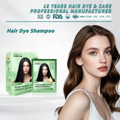 China Purestyle OEM Bubble Hair Dye Shampoo Black Hair Dye Herbal Formula  Gray Coverage Premium Quality Factory Supply for sale