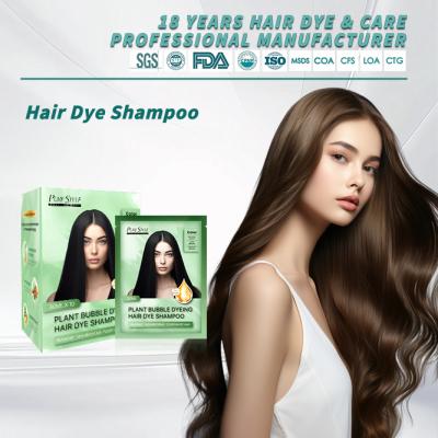 China OEM Bubble Plant Hair Dye Shampoo Gray Coverage& Nourishing Fast  Black Hair Dye Shampoo Hair Color Manufacturer Supply for sale
