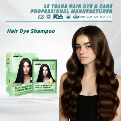 China OEM Black Bubble Hair Dye Shampoo 3-in 1 Fast Black Hair Dye Gray Coverage  Hair Color Manufacturer Supply for sale