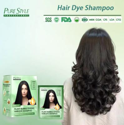China Global Hair Color Manufacturer OEM Bubble Hair Dye Shampoo Fast Dye Herbal Hair Color Shampoo Easy Application for sale