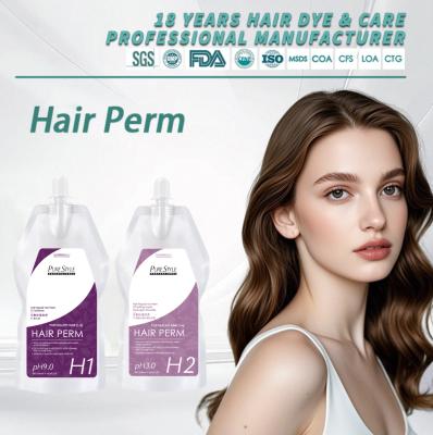 China Permanent Hair Perm Lotion OEM Hair Perm Cream for Professional Salon 500ml*2 Curly Hair Solution  Hair Dye Factory for sale