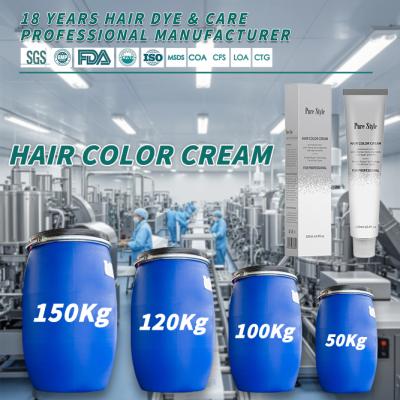 China Hair Color Cream OEM Raw Materials Organic Hair Coloring Cream Professional Hair Dye Factory for sale