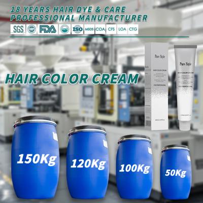China Bulk Wholesale OEM Hair Color Cream Raw Materials Natural Hair Color  Dye Hair Color Manufacturer for sale