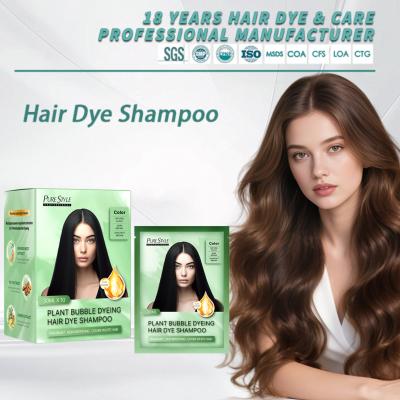 China Pureestyle Fast Bubble Hair Color Shampoo 3 in 1 Plant Formula Hair Dye Foam Grey Coverage OEM Available for sale