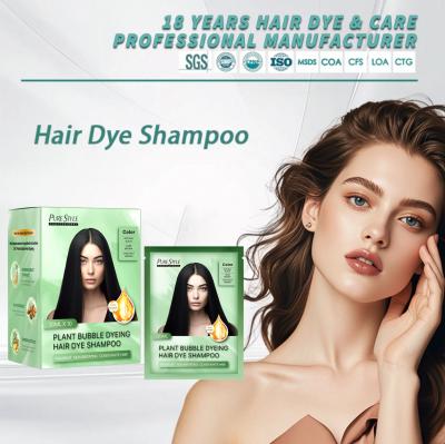 China Purestyle Home Fast Black Bubbel Hair Color Shampoo Permanent Color Black Dye Shampoo OEM Available for sale