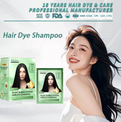 China Purestyle Natural Herbal OEM Black Hair Color Dye Shampoo Covering Gray Treatment Bubble Hair Dye Factory Supply for sale