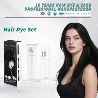 China Home Hair Color Kit Permanent Hair Dye Natural Hair Color OEM Available Reliable Hair Dye Factory for sale