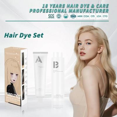 China Low Ammonia Professional Home Hair Dye Set Peroxide Hair Dye Cream OEM Wholesale Hair Dye Factory Supply for sale
