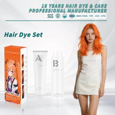 China Purestyle Ammonia Free Home Hair Dye Kit With Color Cream & Developer OEM Wholesale Hair Dye Factory Supply for sale