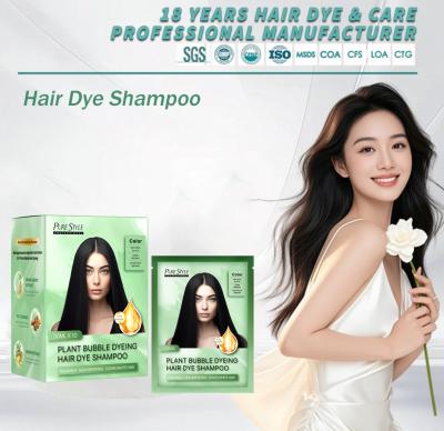 China Herbal Formula OEM Bubble Dye Shampoo MOQ 5000 Pieces 3 in 1 Hair Color Shampoo for Black Hair  Hair Dye Cream Manufacturer Supply for sale